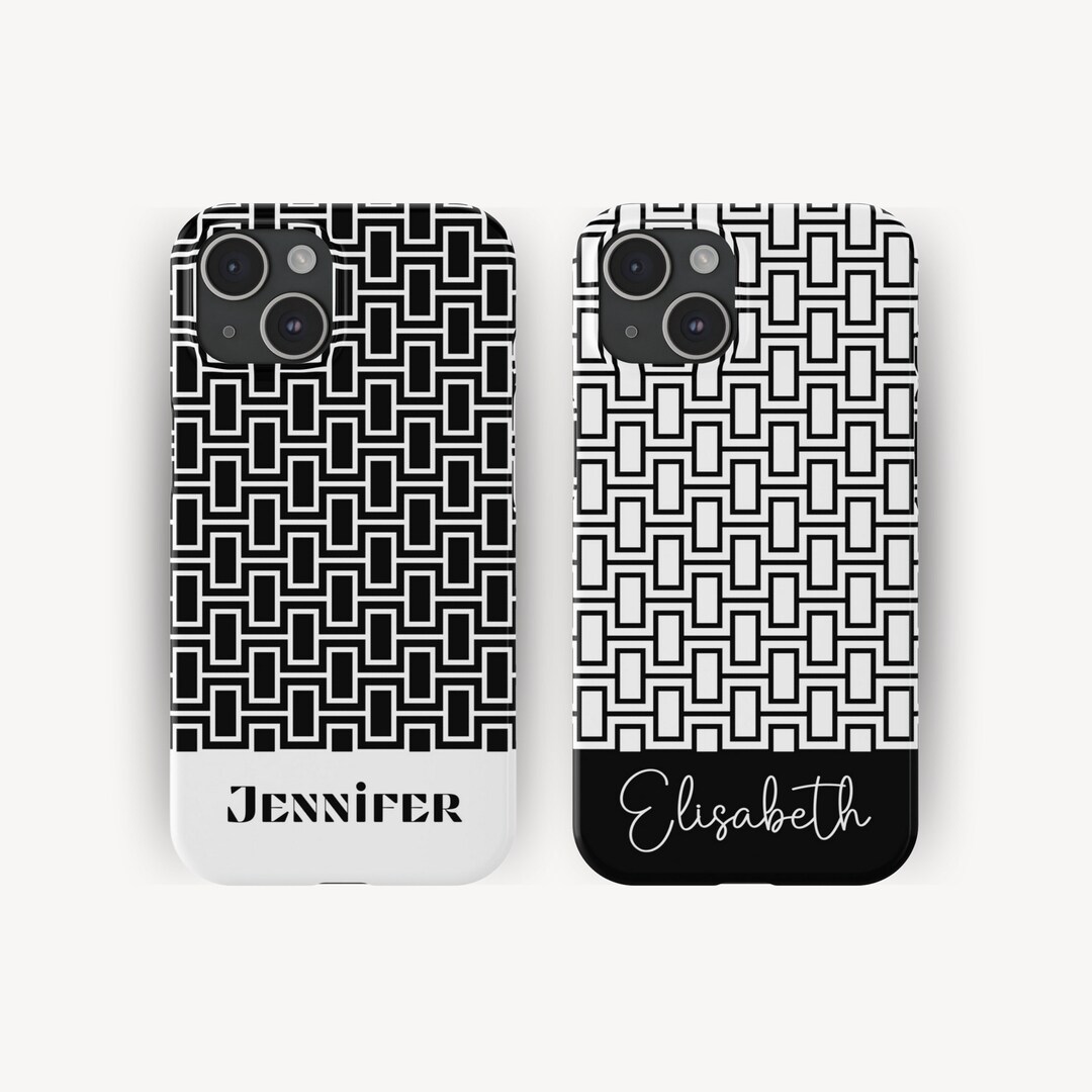 Personalized Black and White Phone Cover, Custom Phone Cases for iPhone 15, 14, 13, 13 Pro Max ...