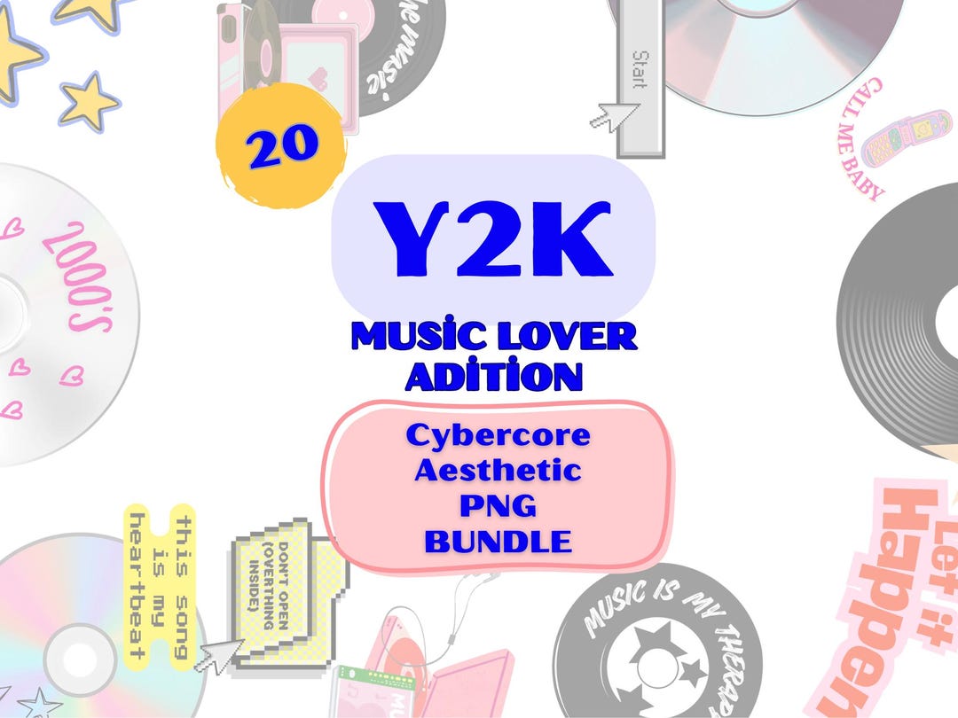 Y2K Music Lover Clipart Set | 20 Files | 300 DPI | Digital Download - Etsy