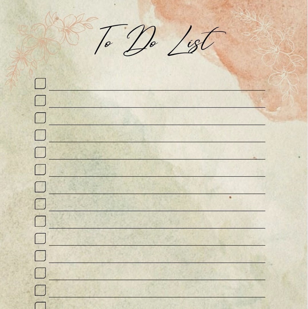 Minimalistic To-do-list | Printable | Pretty Flowers | Organisation ...