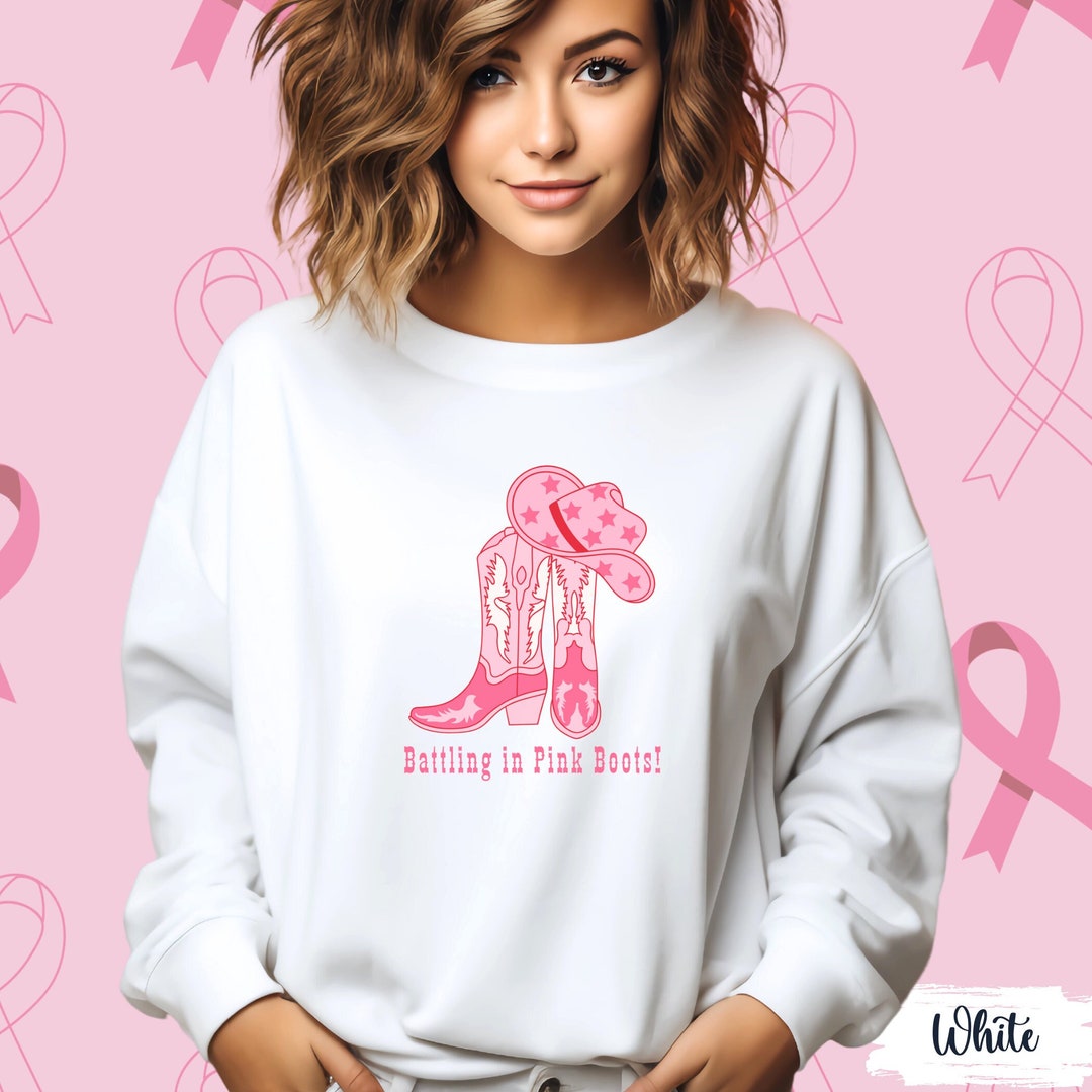 Cancer Sweatshirt, Pink Cowgirl Boots, Ladies Sweatshirts, Kick Cancers ...