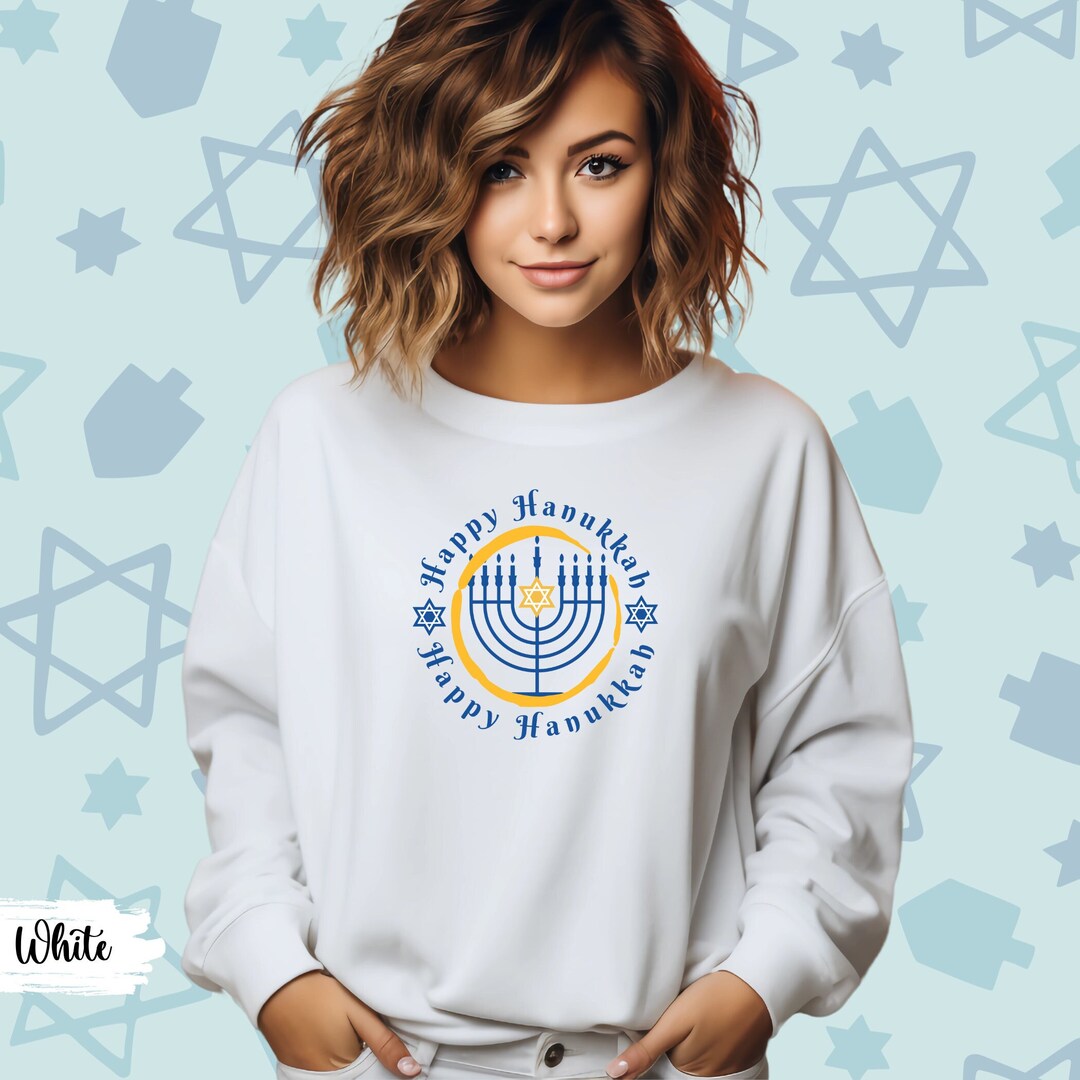Hanukkah Menorah, Star of David, Hanukkah Sweater, Hanukkah Sweatshirt ...