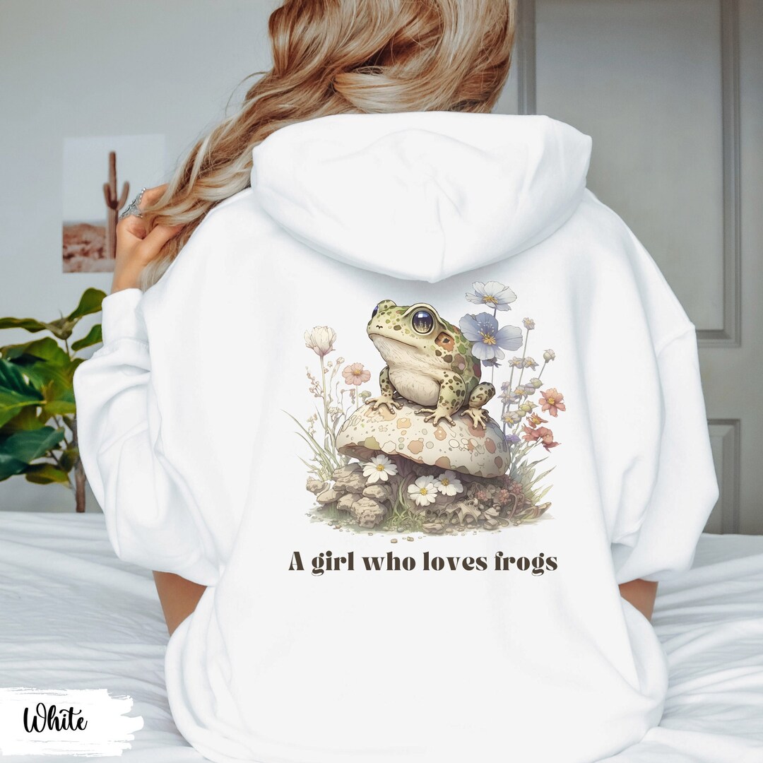 Frog Hoodie, Flower Frog, Mushroom Frog, Frog Lover Gift, Cute Frogs ...