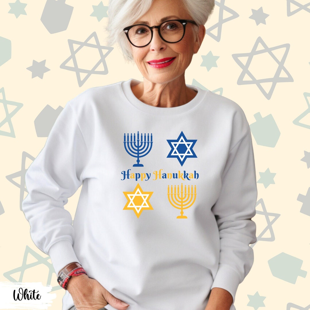 Hanukkah Menorah, Star of David, Hanukkah Sweater, Hanukkah Sweatshirt ...