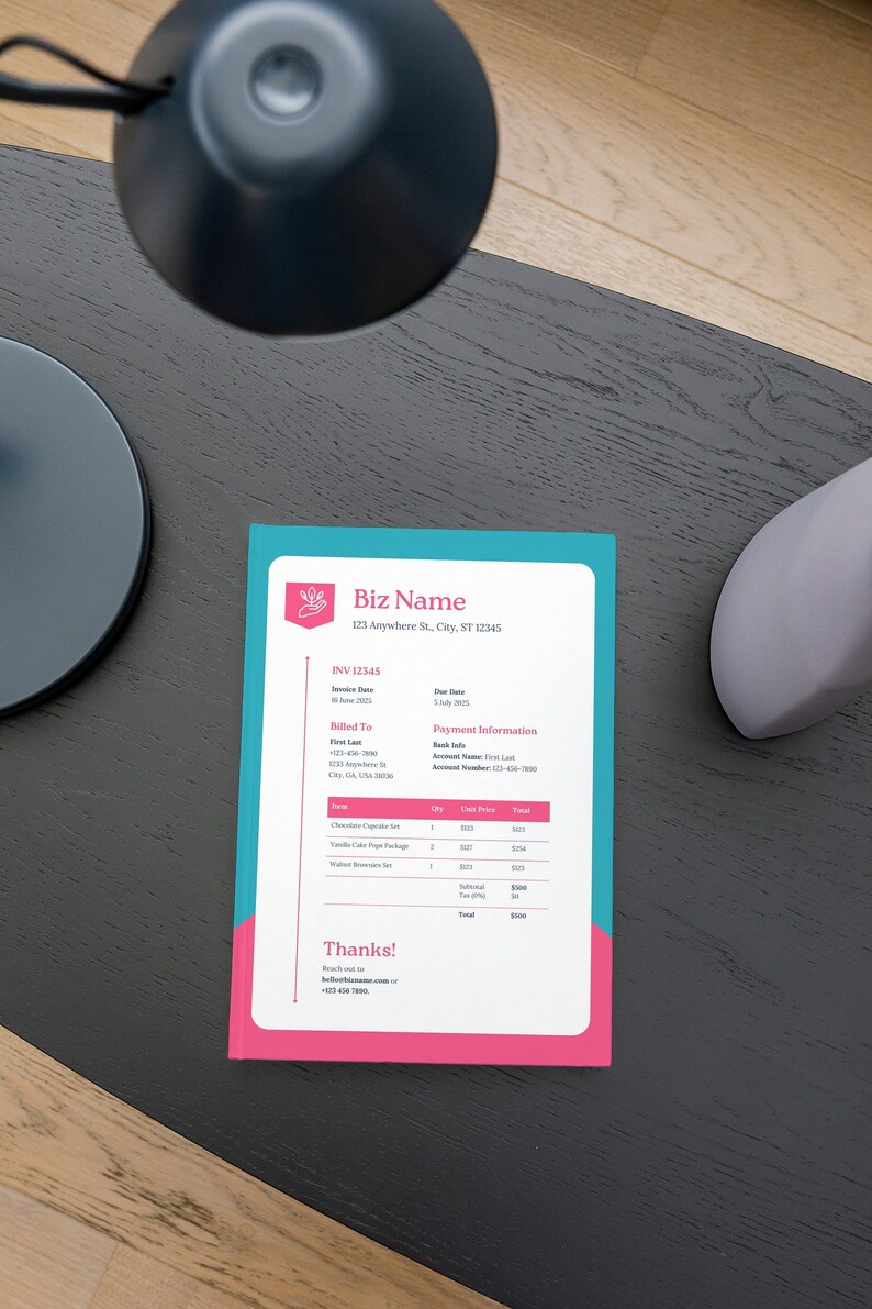 Editable Canva Invoice Template for Small Business Miami - Etsy