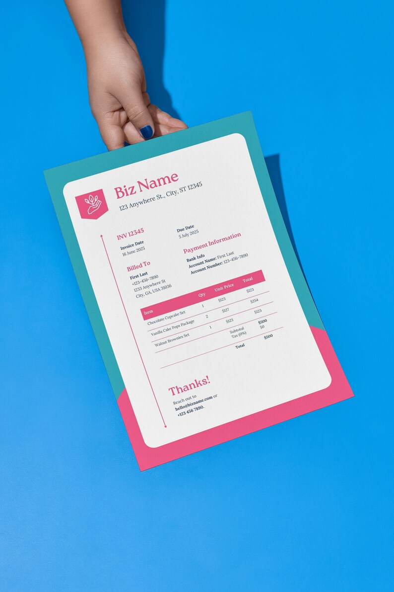 Editable Canva Invoice Template for Small Business Miami - Etsy