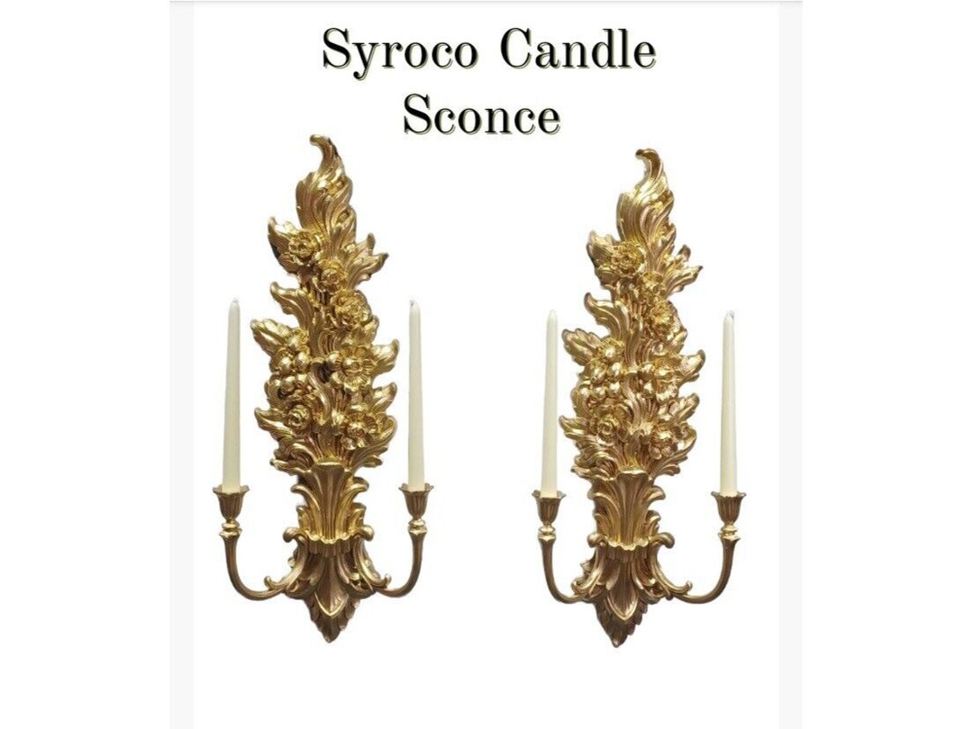 Vintage Syroco Resin Candle Sconce Baroque Victorian Style - Etsy