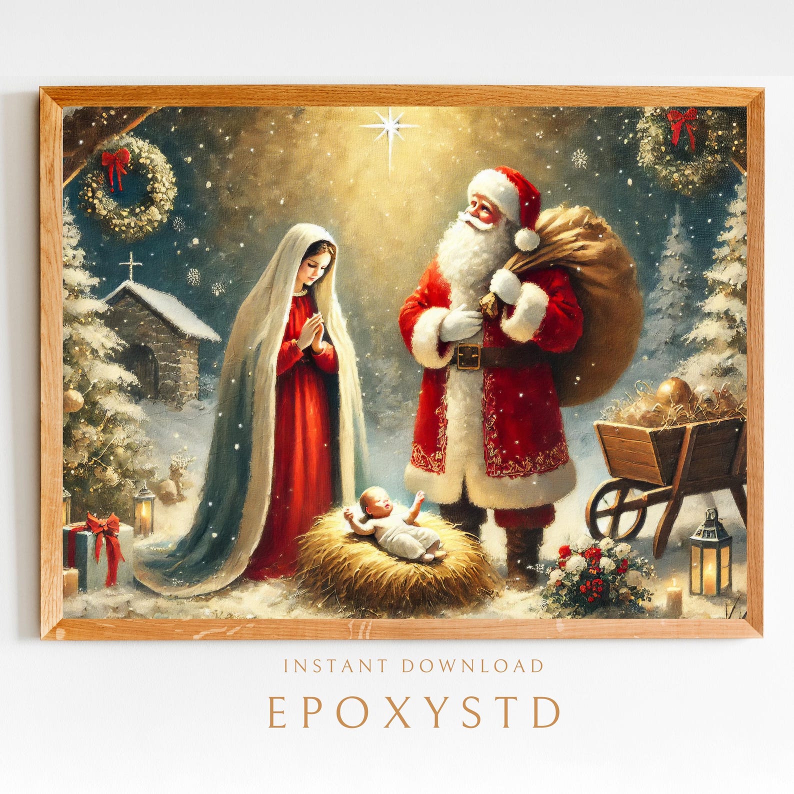 Santa at the Nativity, Christmas Traditions, Divine Light, Christian ...