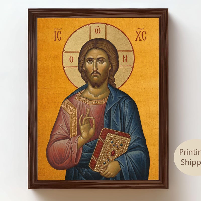 Jesus Pantocrator Byzantine - Etsy UK