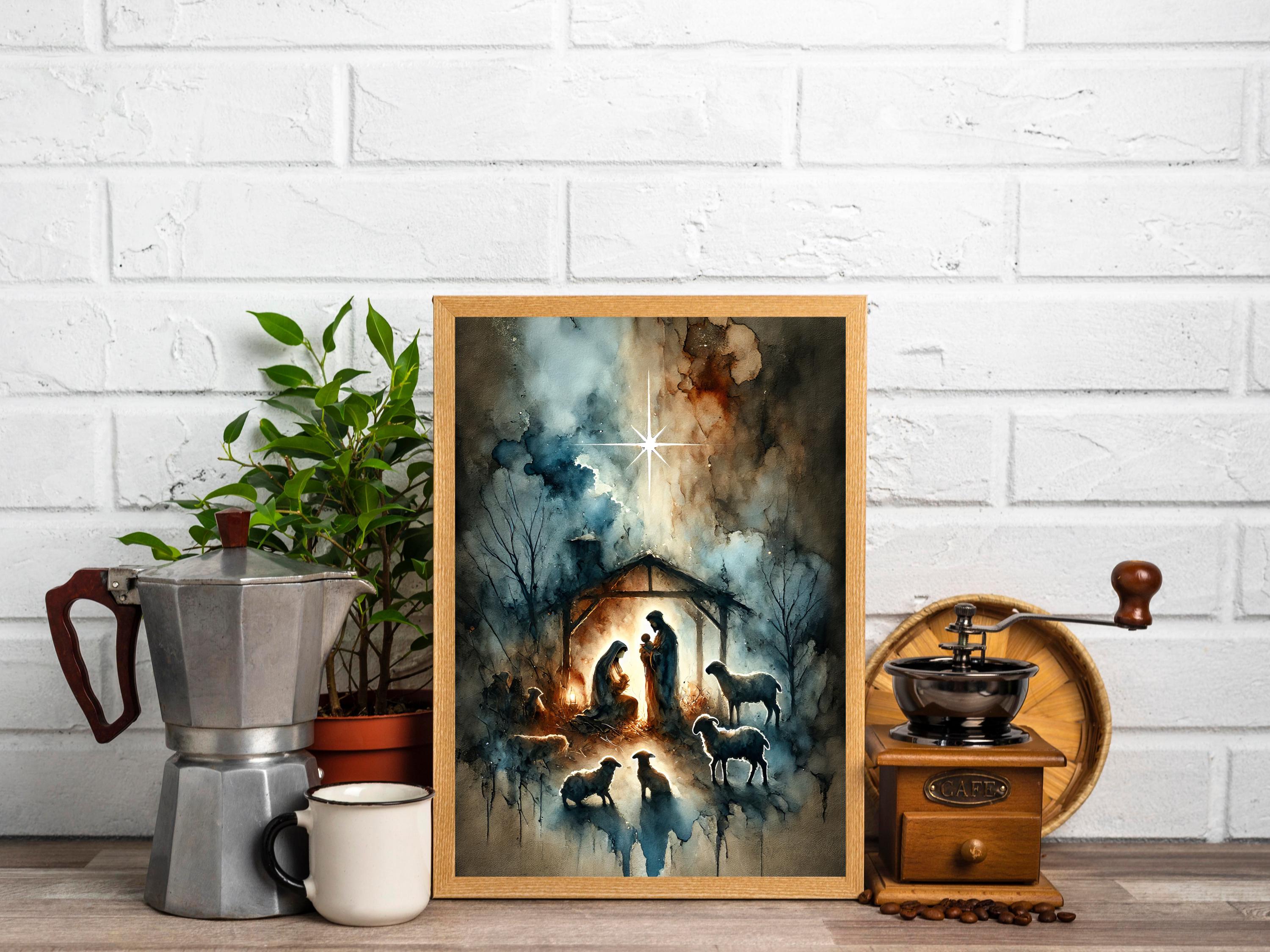 Birth in the Light of Night, Nativity Scene, Divine Light, Christian ...