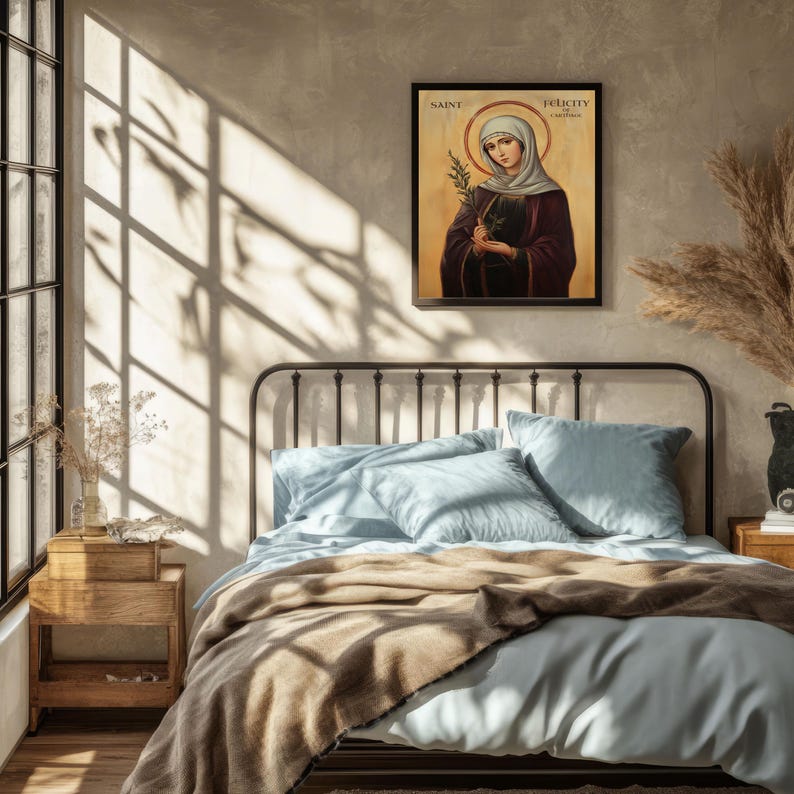 Saint Felicity of Carthage Icon, Christian Martyr Wall Art, Catholic ...
