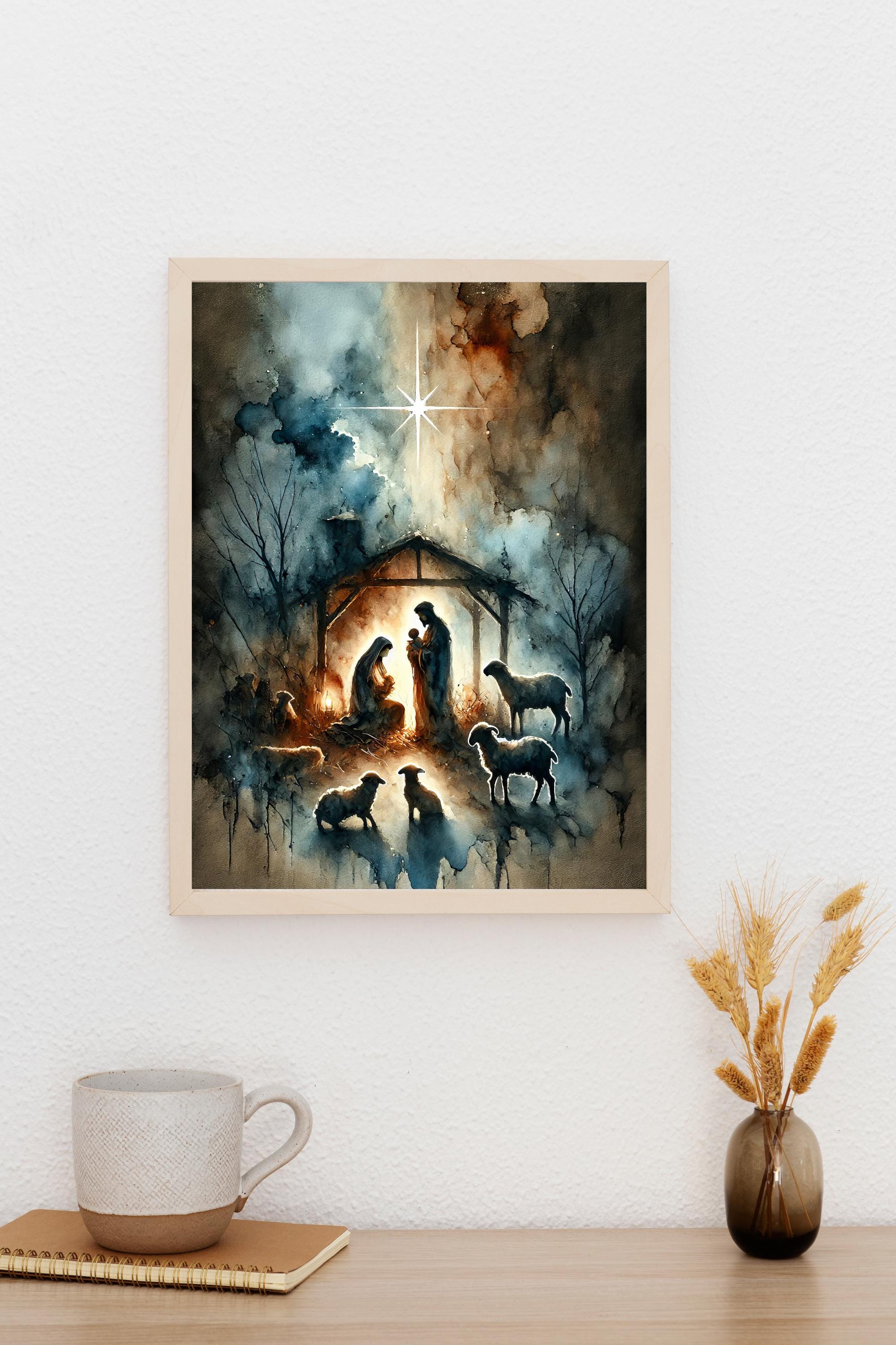Birth in the Light of Night, Nativity Scene, Divine Light, Christian ...