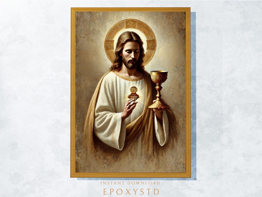 Jesus Christ Eucharist Portrait: Catholic Christian Art (digital ...
