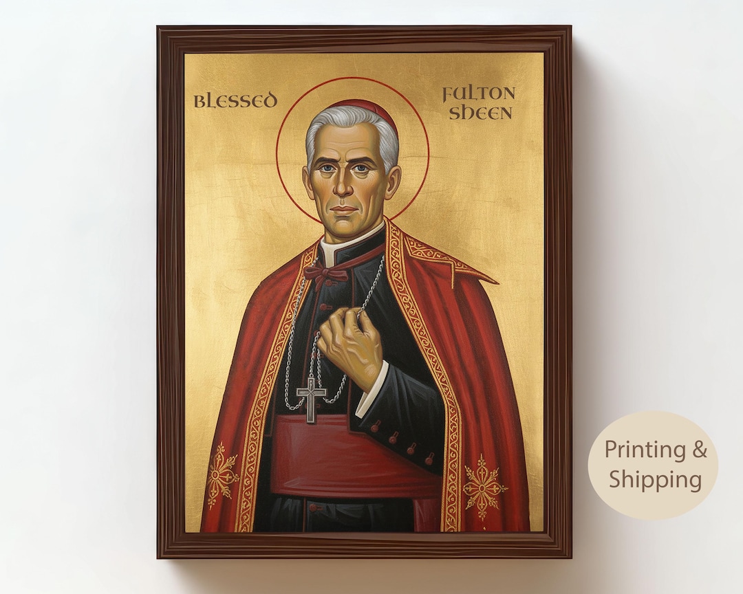 Blessed Fulton Sheen Icon: Catholic Canvas Print, Prayer Room Decor - Etsy