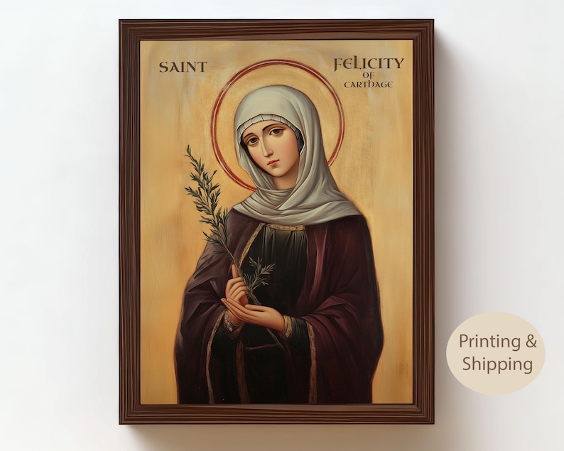 Saint Felicity of Carthage Icon, Christian Martyr Wall Art, Catholic ...