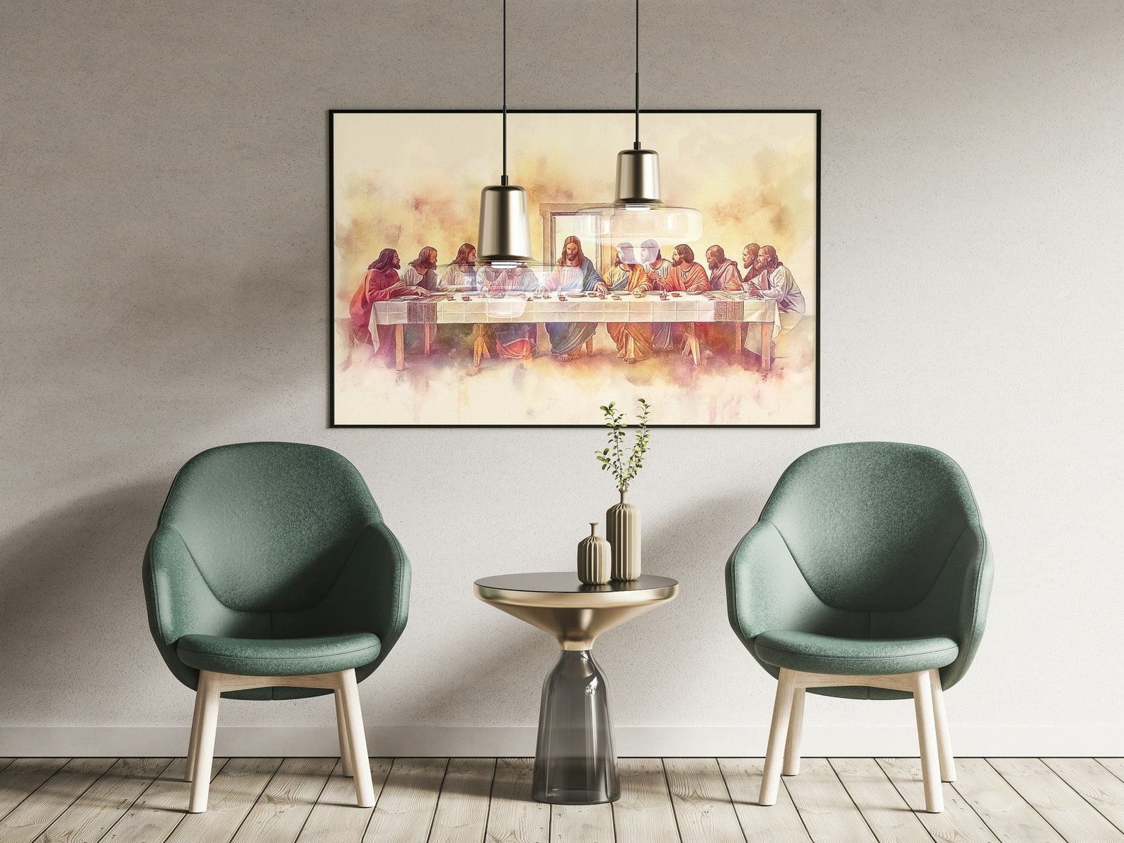 The Last Supper, the Last Supper Wall Art, Digital Print, Watercolor ...