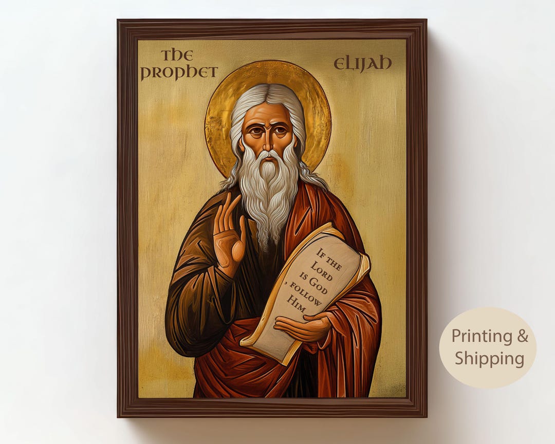 Prophet Elijah Icon Art: Biblical Canvas Print, Christian Gift - Etsy