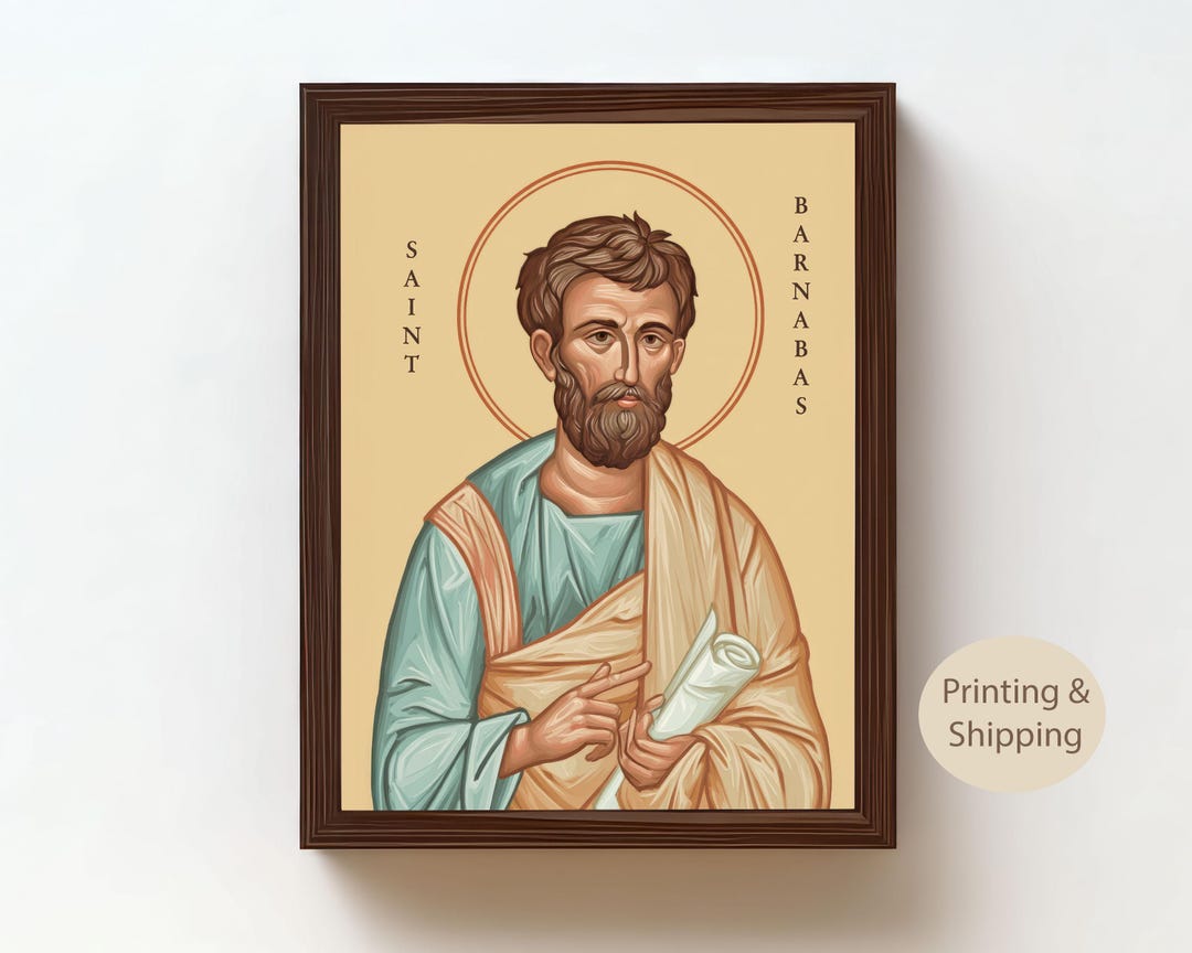Saint Barnabas Portrait: Byzantine Style Christian Wall Art - Etsy