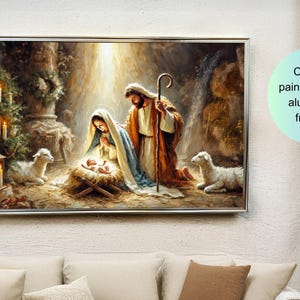 Nativity Christian Wall Art, Christmas Wall Art, Holy Family on ...