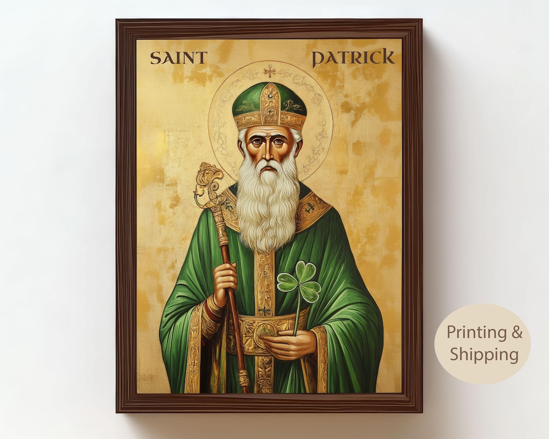 Saint Patrick Art: Byzantine Style Catholic Portrait - Etsy