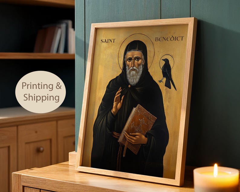 Saint Benedict Icon, Orthodox Catholic Art Print, Protection & Faith ...