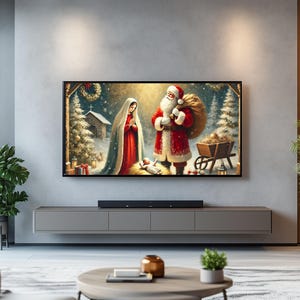 Santa at the Nativity, Christmas Traditions, Divine Light, Christian ...