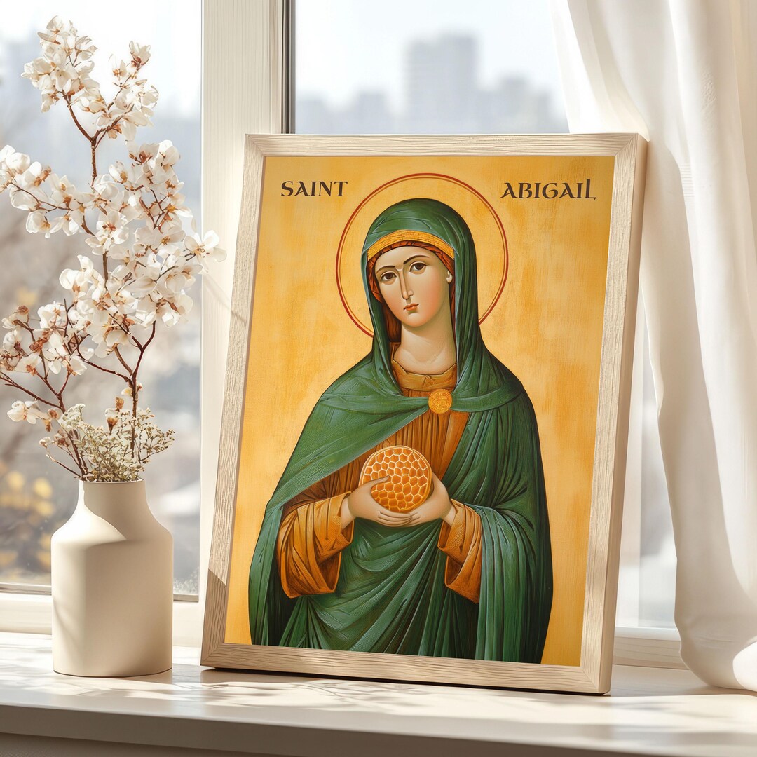 Saint Abigail Icon, Byzantine Catholic, Patron of Beekeepers, Honeycomb ...