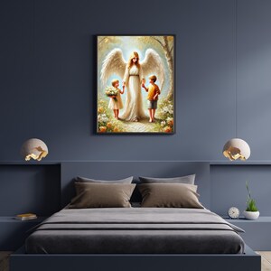 Walking With Angels, Christian Wall Art, Catholic Prints, Digital ...