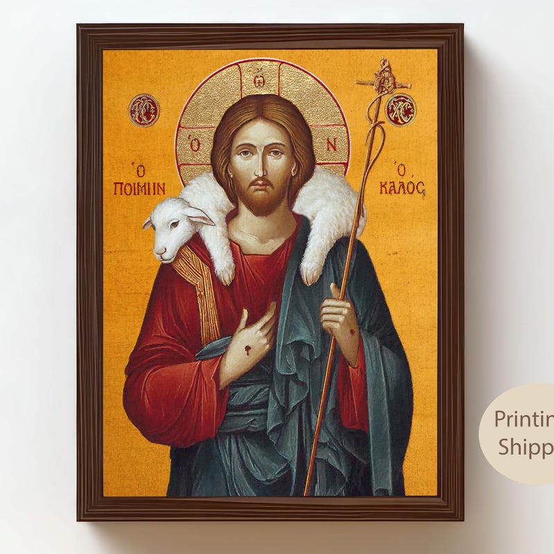 Christ Good Shepherd Icon - Etsy