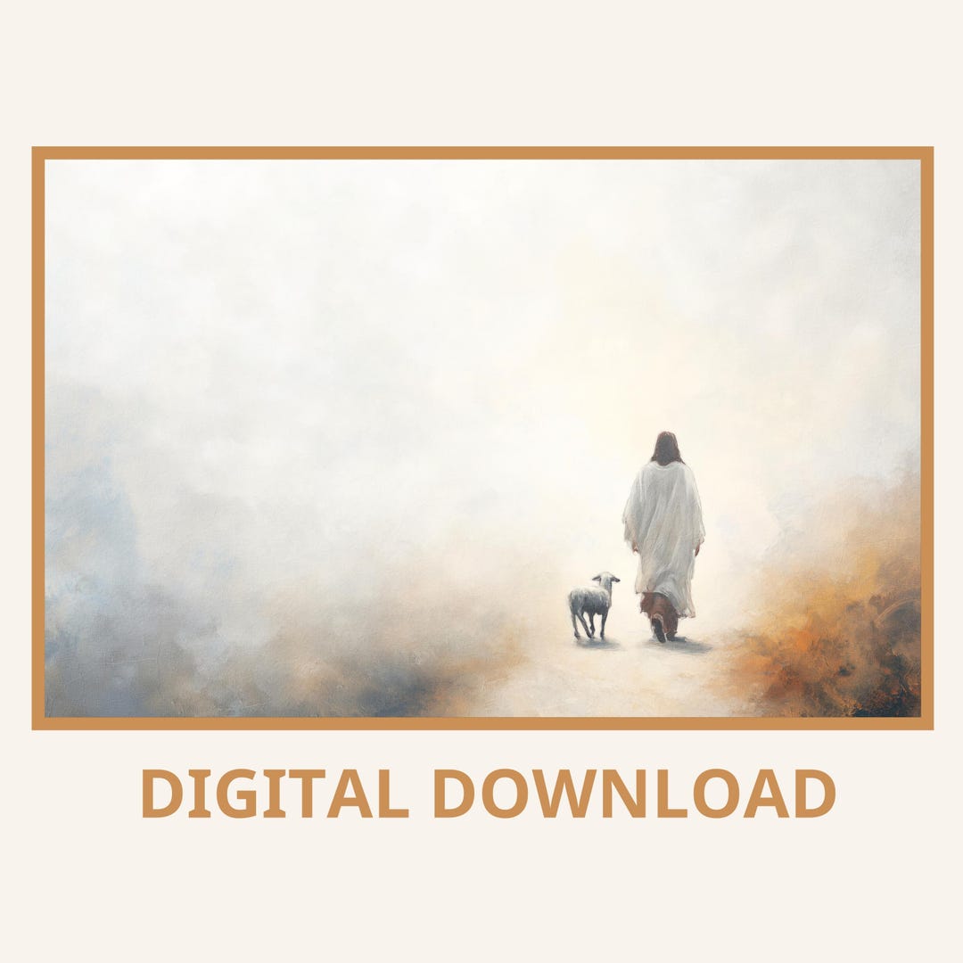 Jesus Walks With the Lamb, Divine Mercy, Jesus Portrait, Christian Wall ...