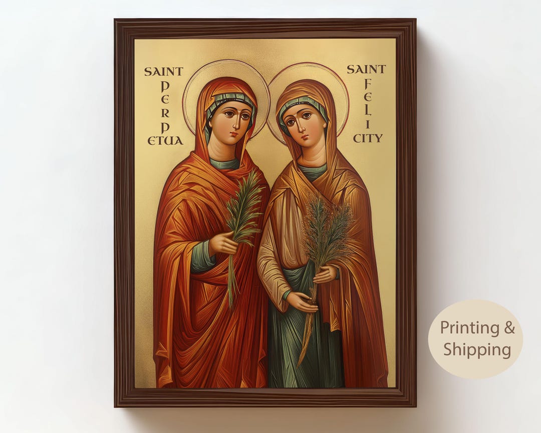 Saint Perpetua and Felicity Icon, Byzantine Catholic Martyr Wall Art - Etsy
