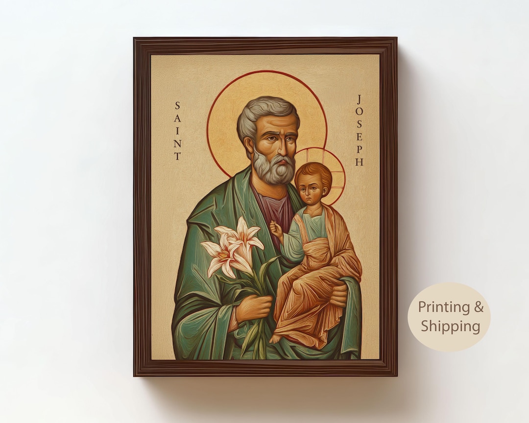 Saint Joseph Art Print: Catholic Religious Painting, Foster Father of ...