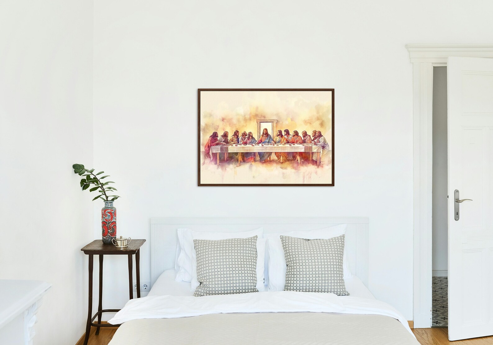 The Last Supper, the Last Supper Wall Art, Digital Print, Watercolor ...