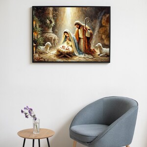 A Holy Light Descends, Nativity Art Prints, Nativity Digital Download ...