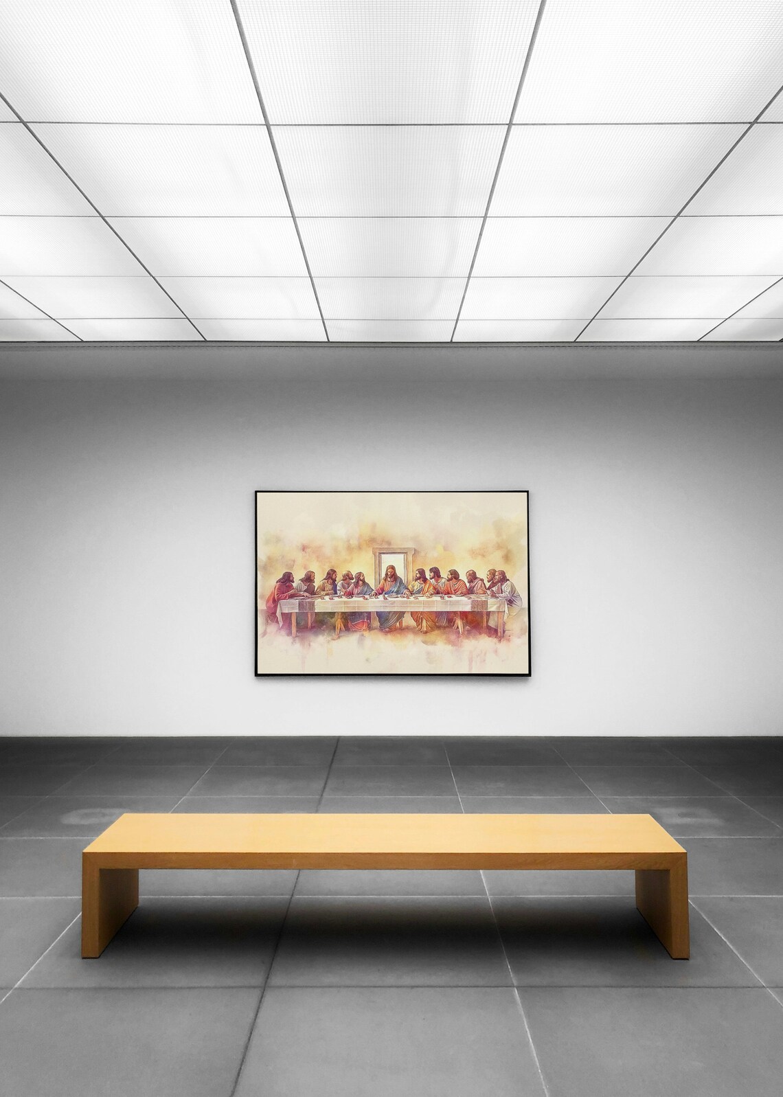 The Last Supper, the Last Supper Wall Art, Digital Print, Watercolor ...