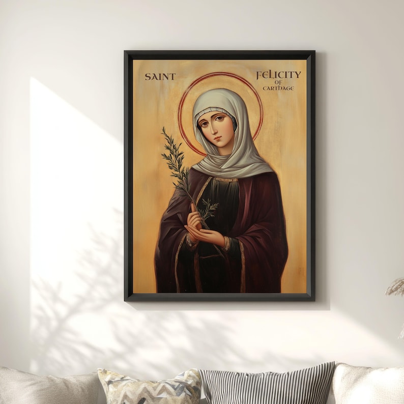 Saint Felicity of Carthage Icon, Christian Martyr Wall Art, Catholic ...