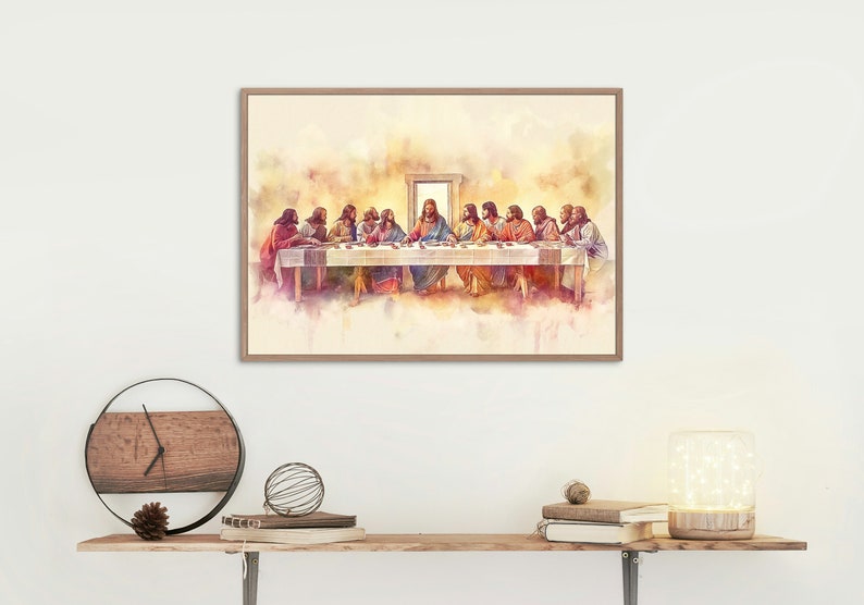 The Last Supper, the Last Supper Wall Art, Digital Print, Watercolor ...