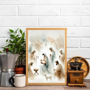 The Birth of Jesus, Divine Light, Christian Wall Art, Catholic Prints ...