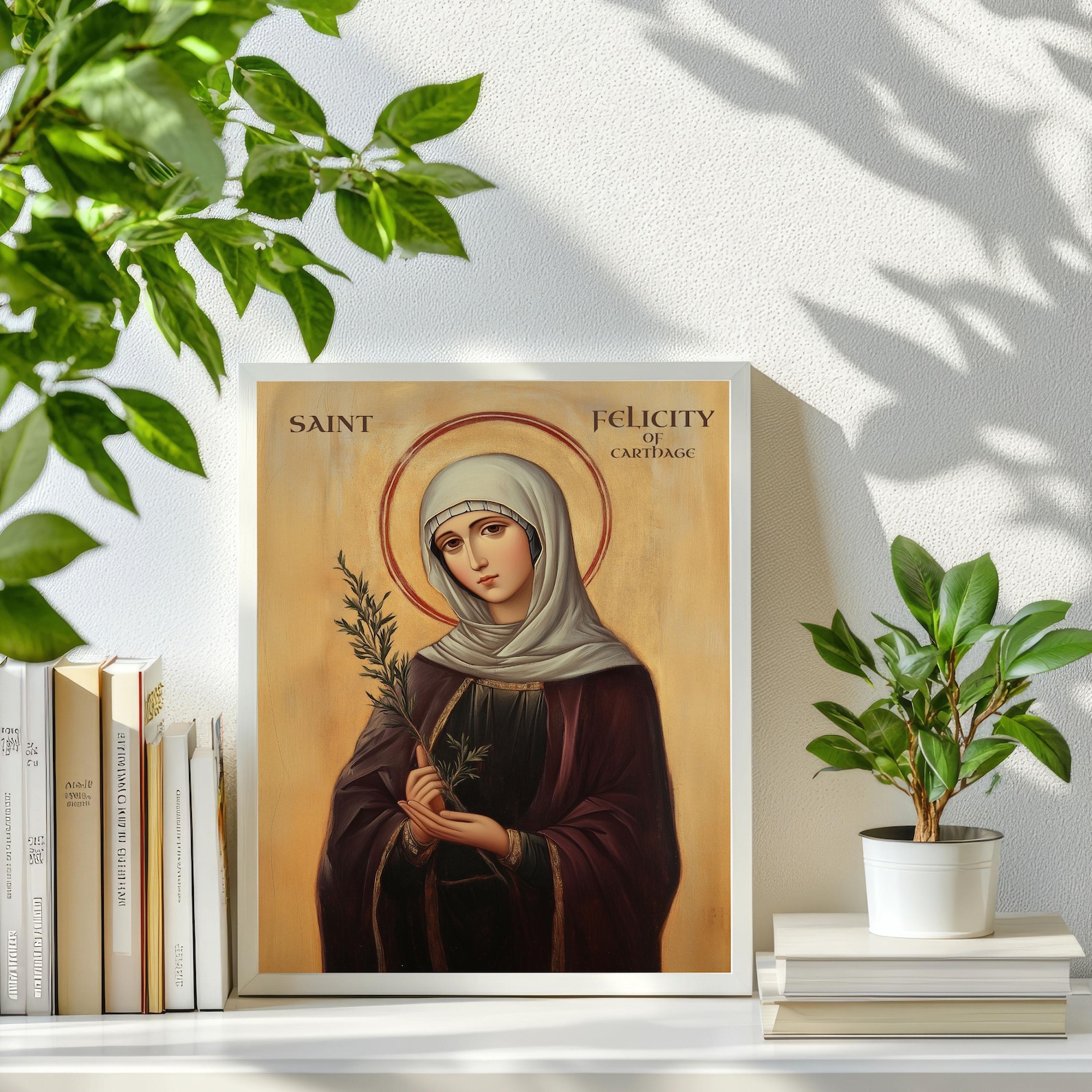 Saint Felicity of Carthage Icon, Christian Martyr Wall Art, Catholic ...