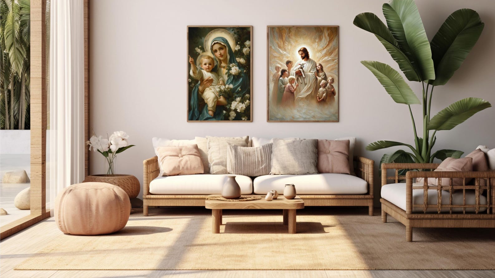 Virgin Mary Embracing Jesus, Jesus Portrait, Christian Wall Art ...