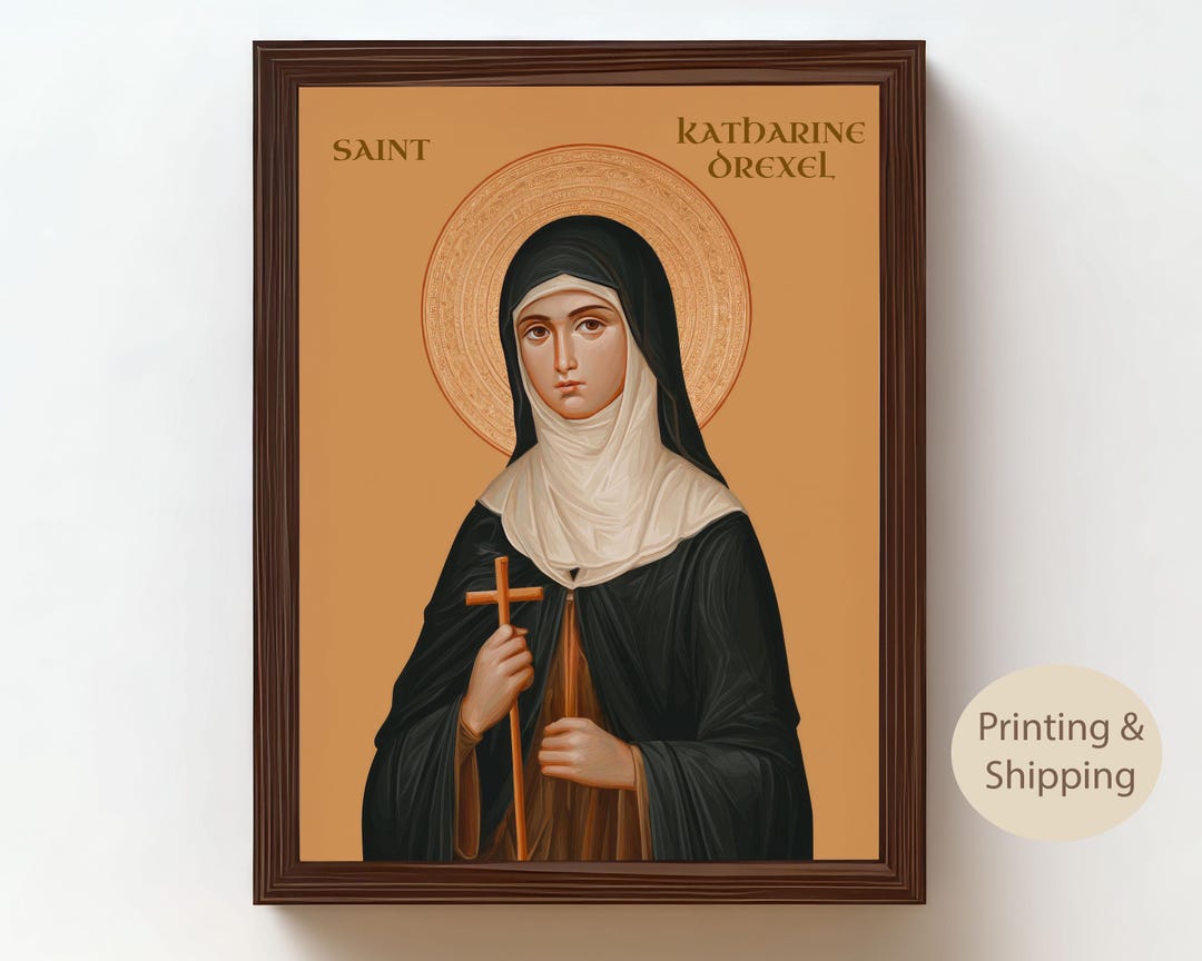 Saint Katharine Drexel Portrait: Byzantine Style Catholic Home Decor - Etsy