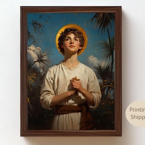 Saint Tarcisius Oil Painting: Catholic Eucharist Martyr, Christian Wall ...