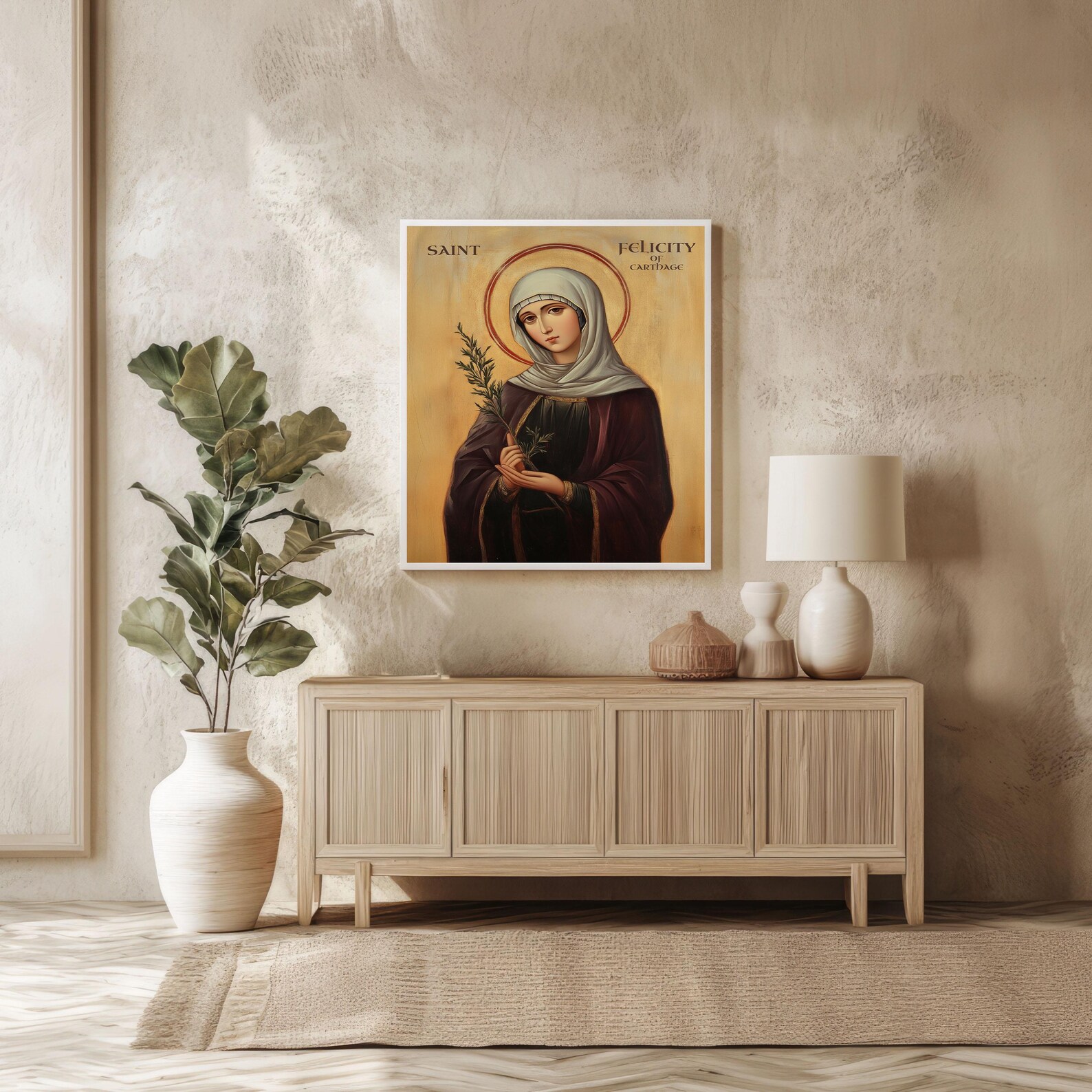 Saint Felicity of Carthage Icon, Christian Martyr Wall Art, Catholic ...