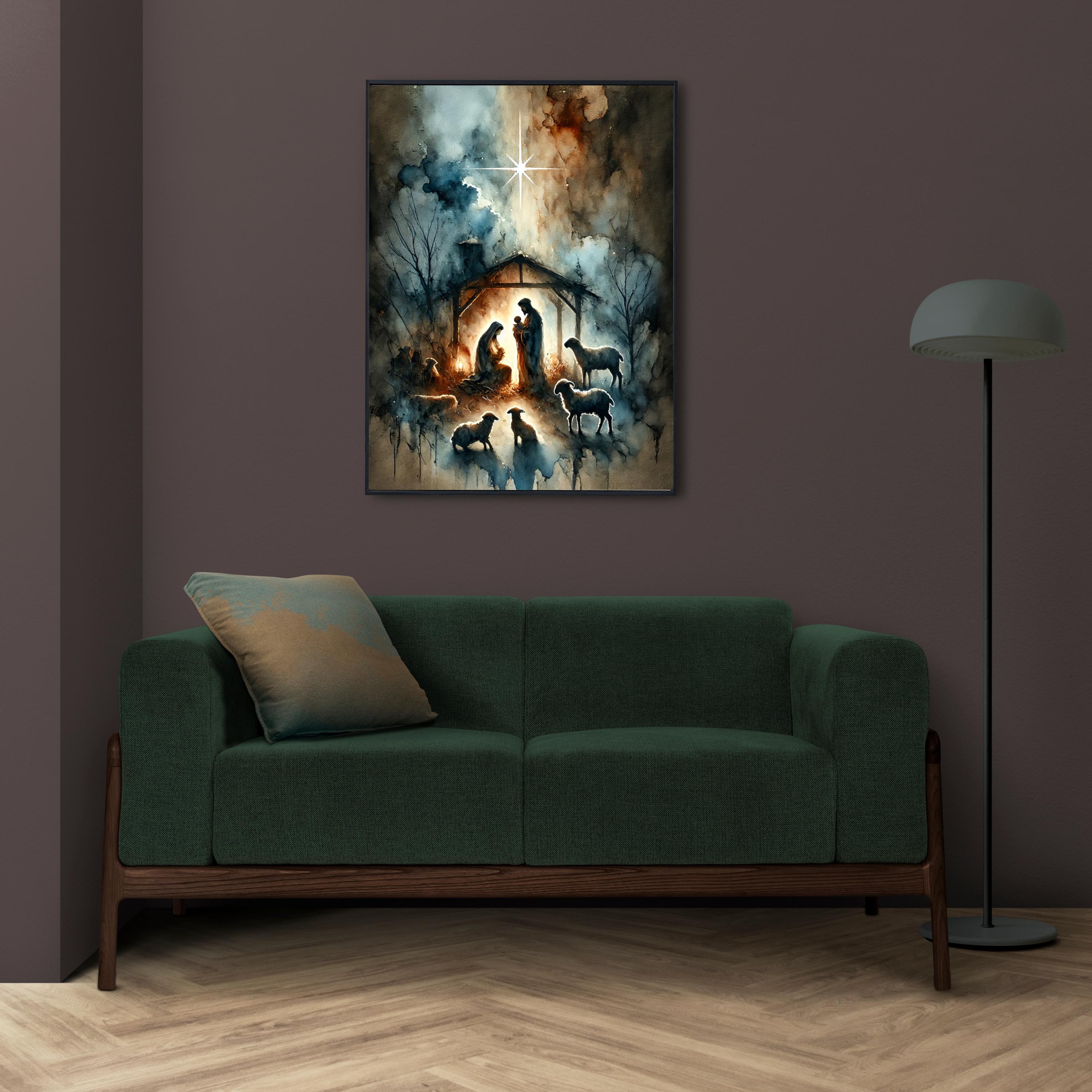 Birth in the Light of Night, Nativity Scene, Divine Light, Christian ...