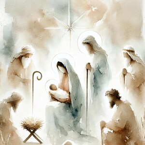 The Birth of Jesus, Divine Light, Christian Wall Art, Catholic Prints ...