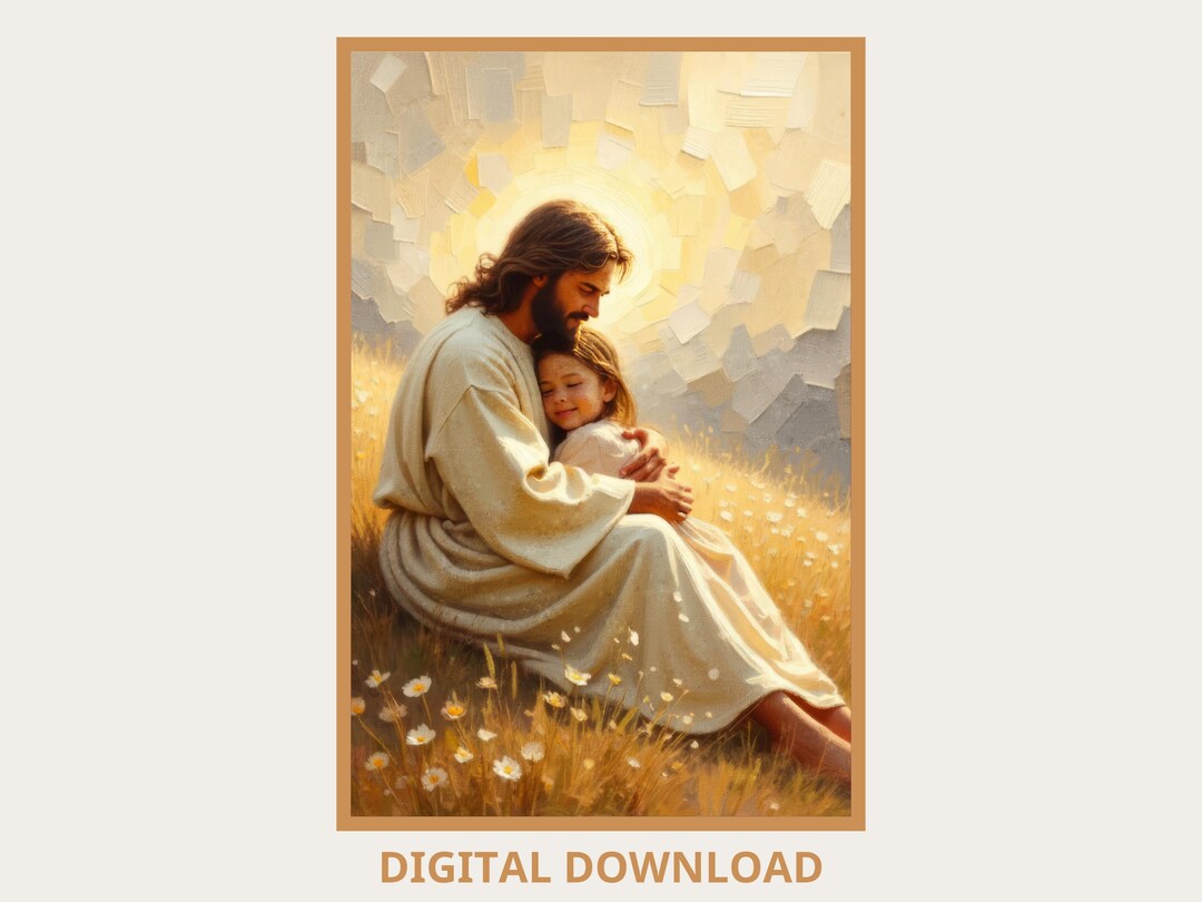 A Loving Embrace With Jesus, Jesus Talking to Children, Portrait of ...