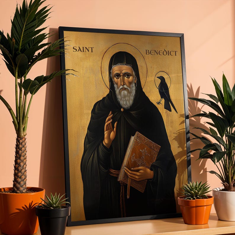 Saint Benedict Icon, Orthodox Catholic Art Print, Protection & Faith ...