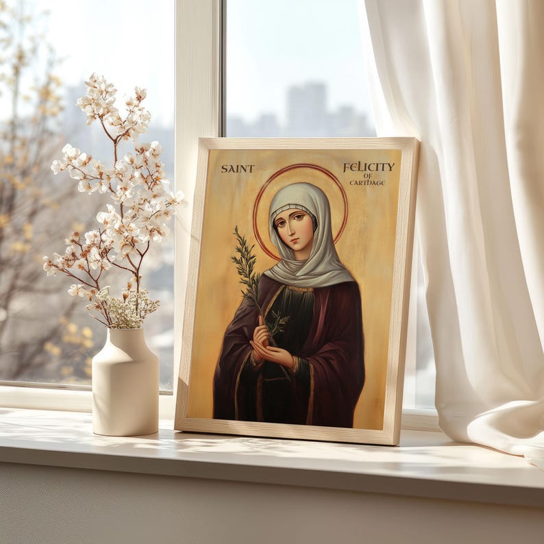 Saint Felicity of Carthage Icon, Christian Martyr Wall Art, Catholic ...