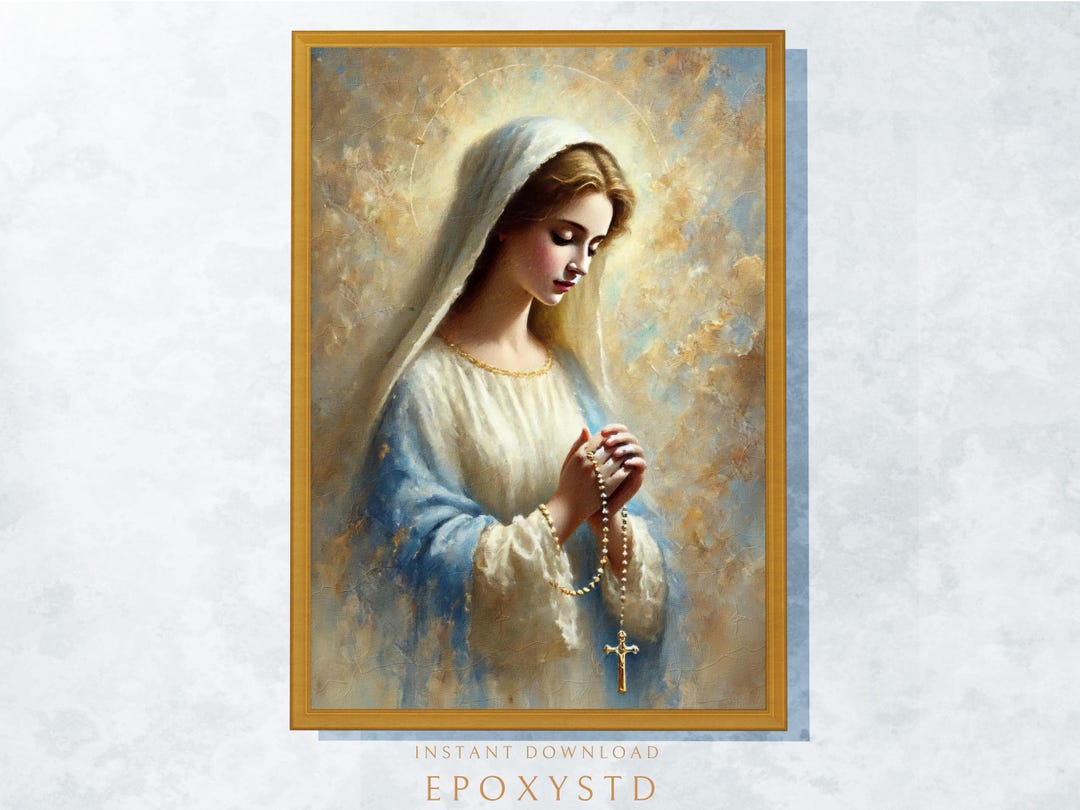 Virgin Mary, Mary of Portrait, Jesus Portrait, Christian Wall Art ...