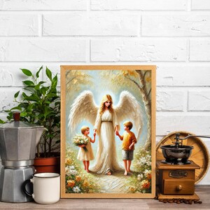 Walking With Angels, Christian Wall Art, Catholic Prints, Digital ...