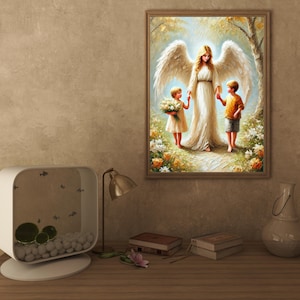 Walking With Angels, Christian Wall Art, Catholic Prints, Digital ...